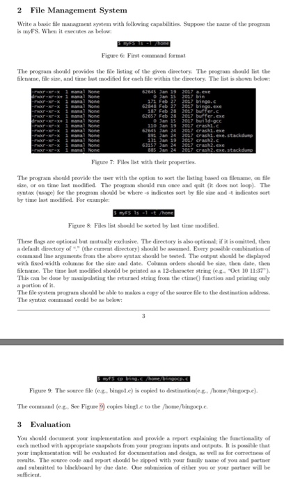 2 File Management System Write a basic file managment | Chegg.com