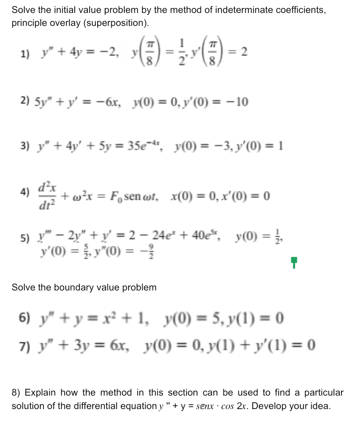 Solved Solve the initial value problem by the method of | Chegg.com