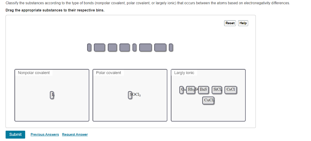 Solved Classify the substances according to the type of | Chegg.com