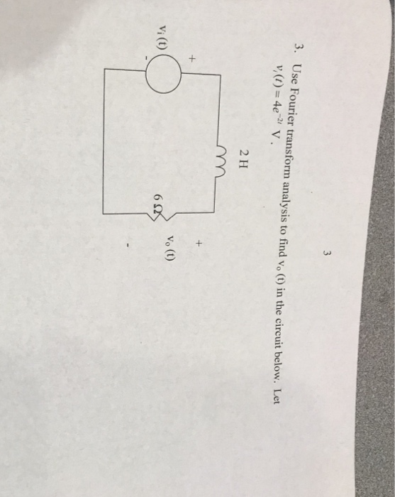 Solved Use Fourier transform analysis to find vo () in the | Chegg.com
