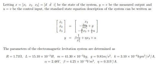 Solved The electromagnetic levitation system controls the | Chegg.com