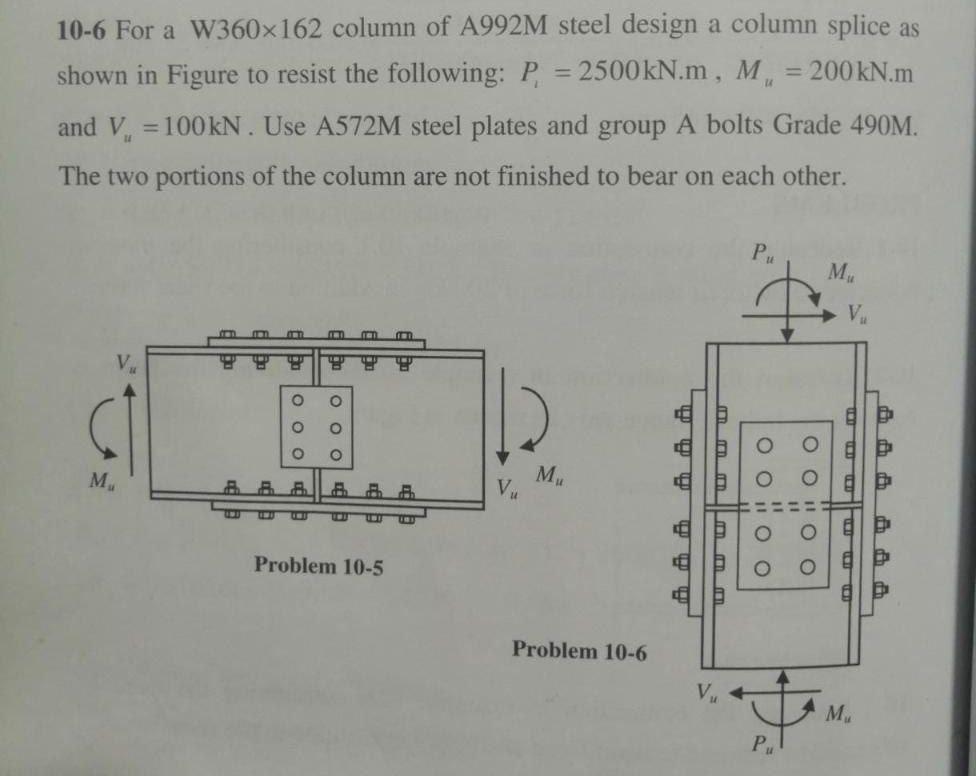 10-6 For a W360x162 column of A992M steel design a | Chegg.com