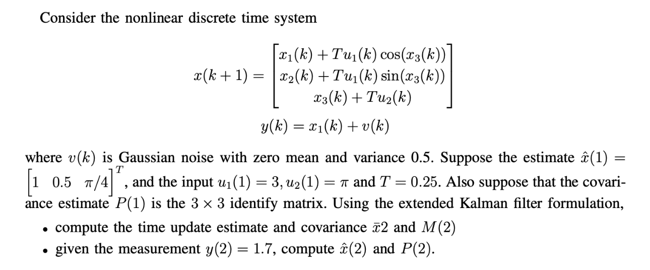Solved Consider the nonlinear discrete time system 21(k) + | Chegg.com
