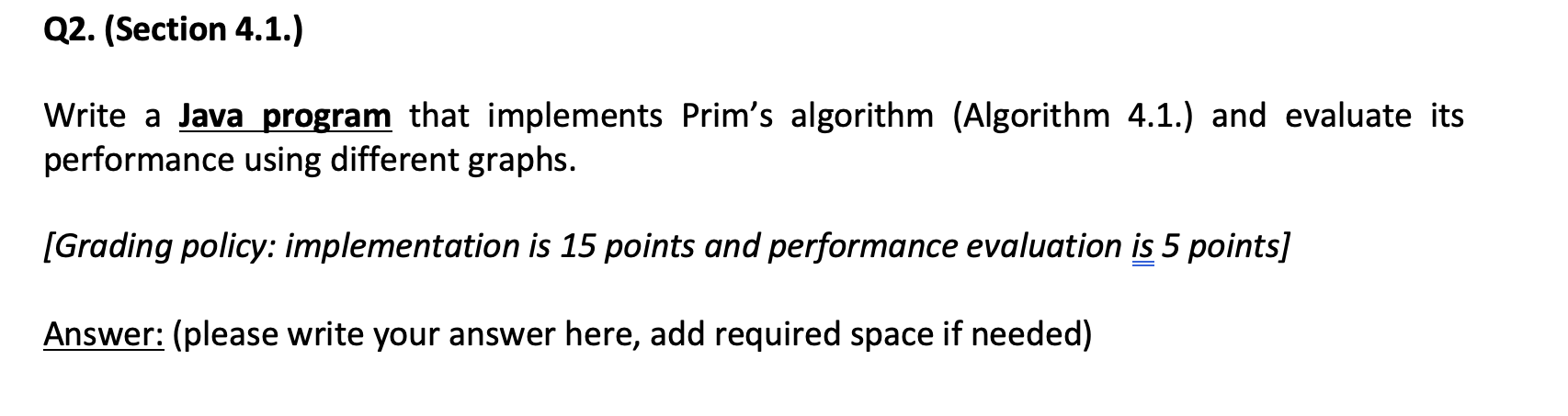 Solved Q2. (Section 4.1.) Write a Java program that | Chegg.com