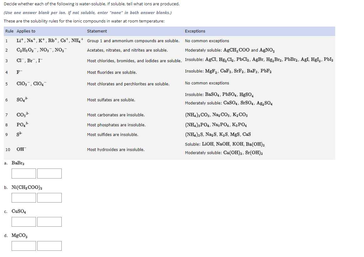 Solved Decide whether each of the following is | Chegg.com