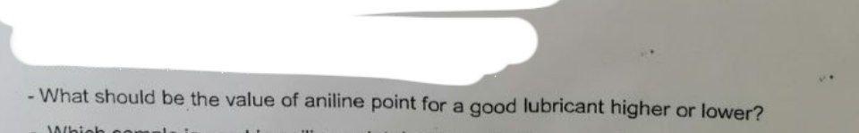 Solved - What should be the value of aniline point for a | Chegg.com