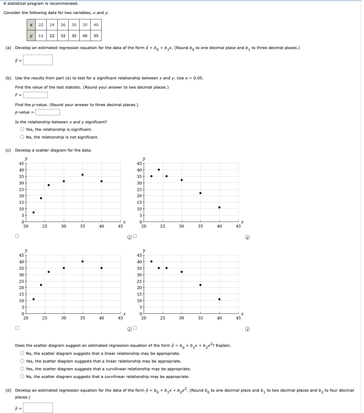 Solved A statistical program is recommended. Consider the | Chegg.com