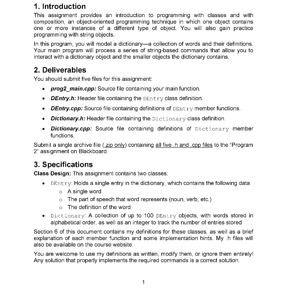 1. Introductior This assignment provides an | Chegg.com