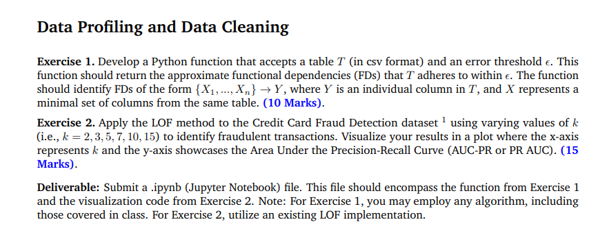 Solved Data Profiling and Data CleaningExercise 1. ﻿Develop | Chegg.com