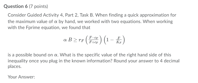 Question 6 (7 points) Consider Guided Activity 4, | Chegg.com