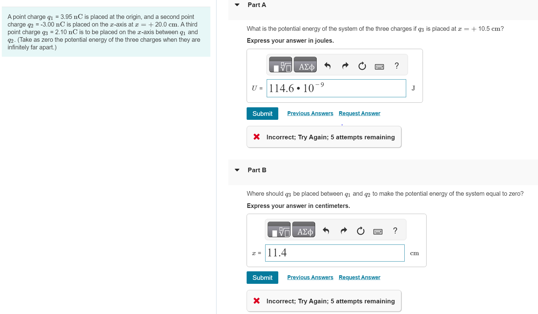Solved Pay attention to the answers I put in that are wrong. | Chegg.com