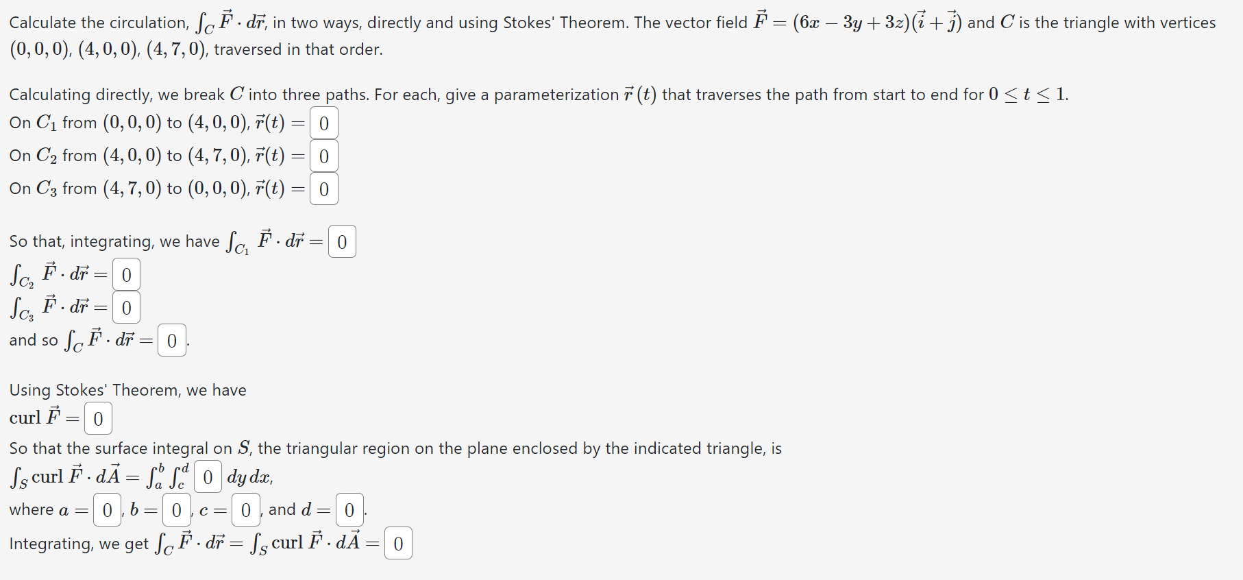 Solved Calculate the circulation, ∫C﻿vec(F)*dvec(r), ﻿in two | Chegg.com