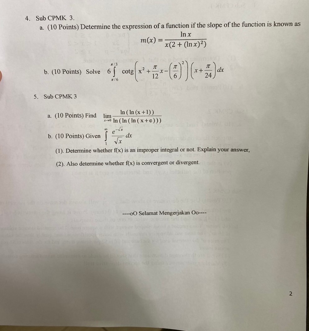 Solved Sub CPMK 3. a. (10 Points) Determine the expression | Chegg.com