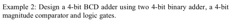 Solved Example 2: Design a 4-bit BCD adder using two 4-bit | Chegg.com