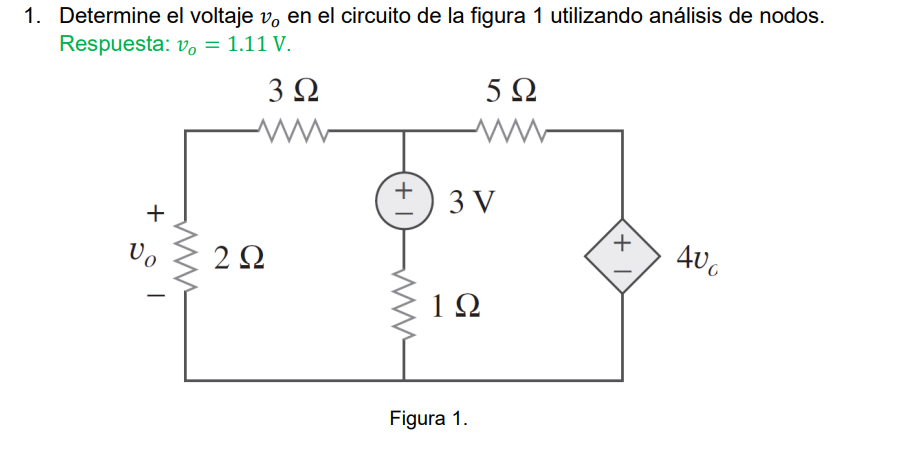 Solved Determine el ﻿voltaje vo en el ﻿circuito de la | Chegg.com