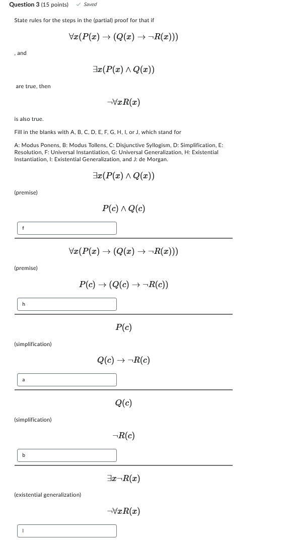 Solved State rules for the steps in the (partial) proof for | Chegg.com