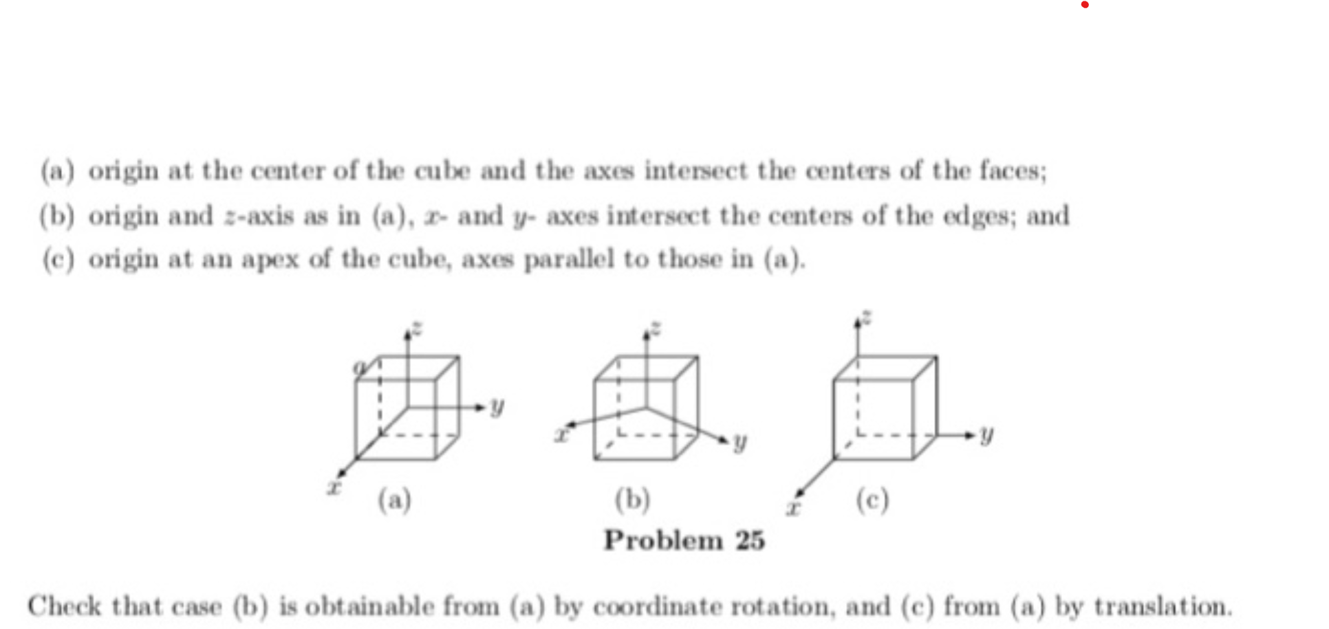 Solved components of the inertia tensor of a cube, for the | Chegg.com