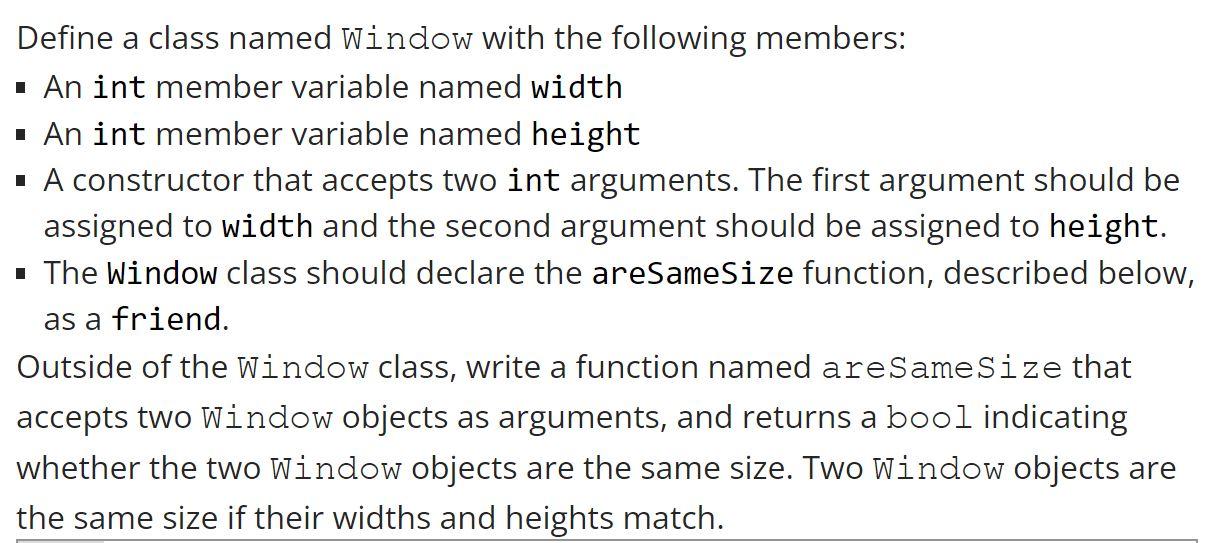 Solved Define a class named Window with the following | Chegg.com