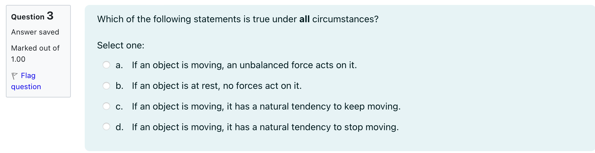 Solved Which of the following statements is true under all | Chegg.com
