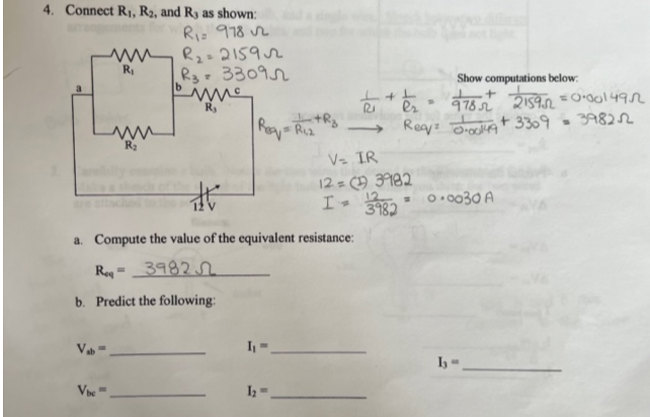 Solved 4. Connect R1, R2, and R, as shown: Ri= 978 u um | Chegg.com