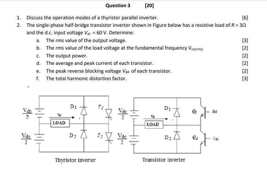 Solved 1. Discuss the operation modes of a thyristor | Chegg.com