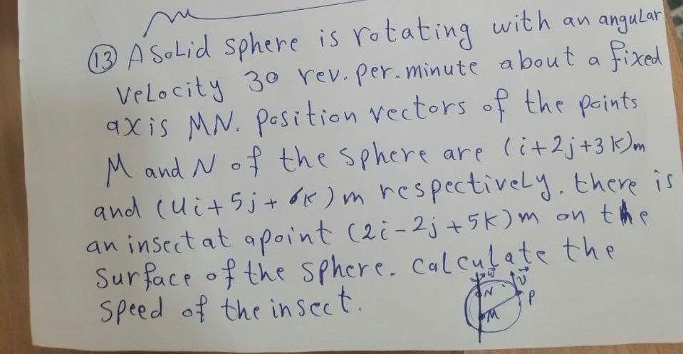 Solved a a 3 A solid sphere is rotating with an angular | Chegg.com
