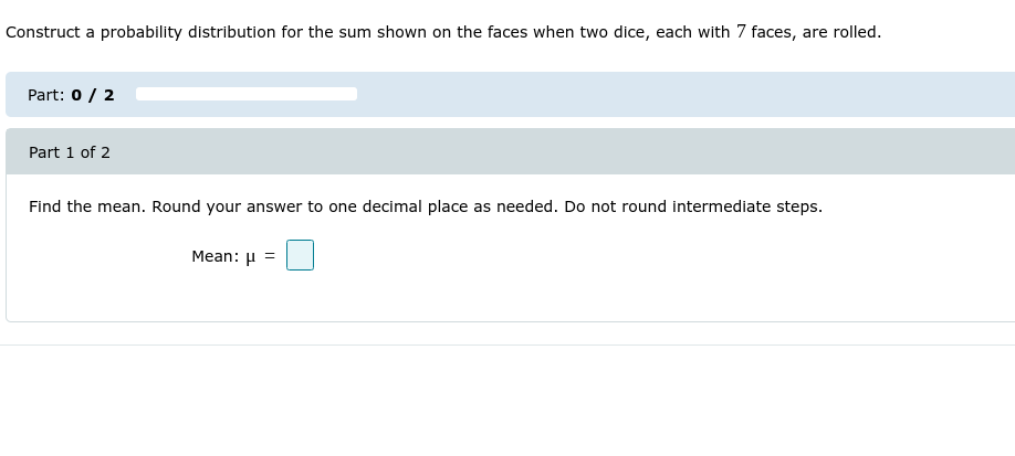 Solved Construct a probability distribution for the sum | Chegg.com