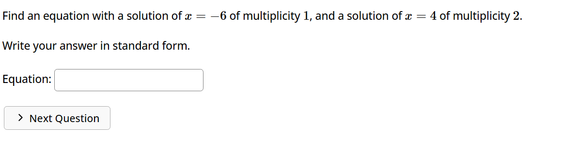 Solved Find an equation with a solution of x=−6 of | Chegg.com