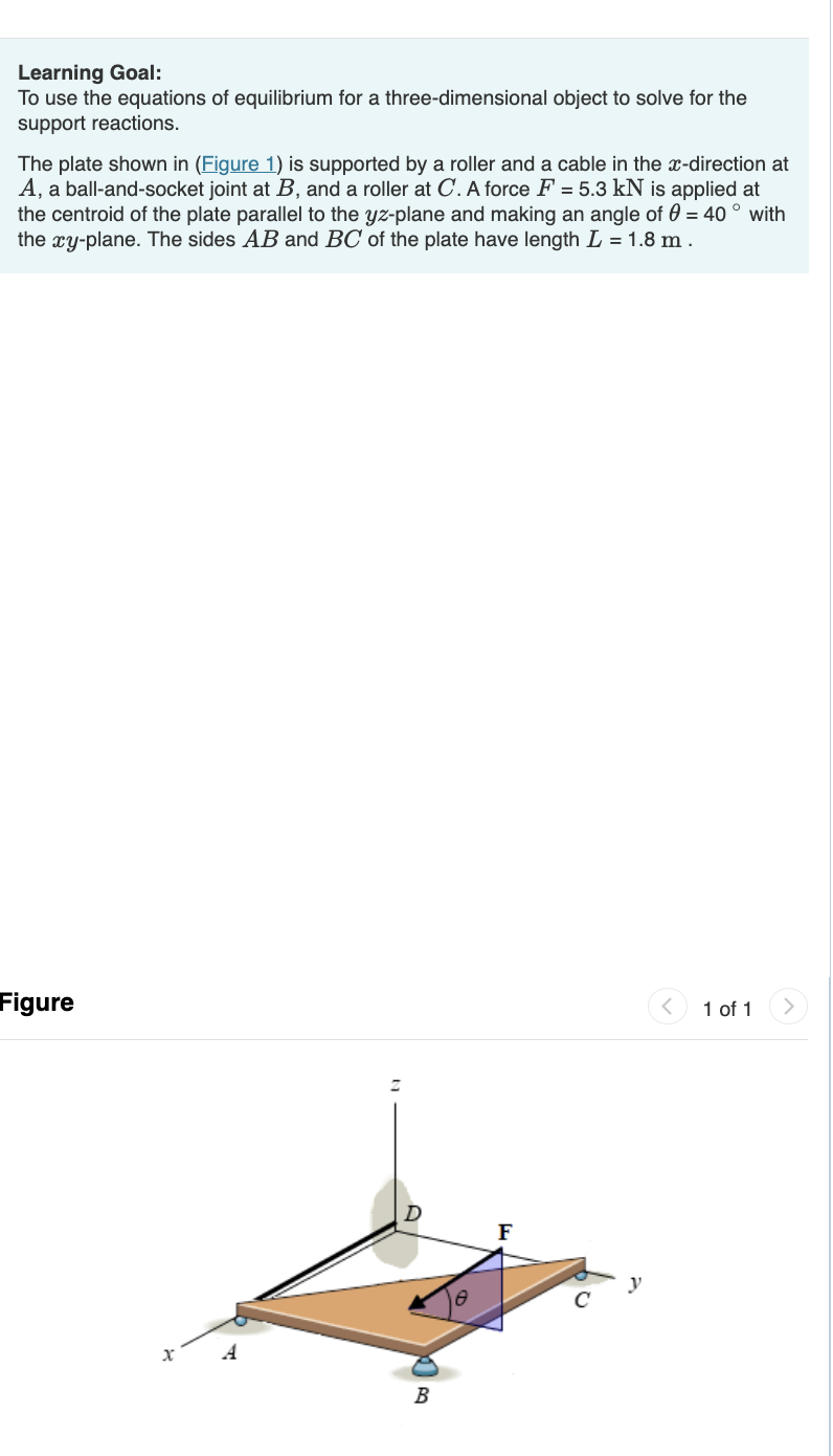 Solved Learning Goal: To use the equations of equilibrium | Chegg.com