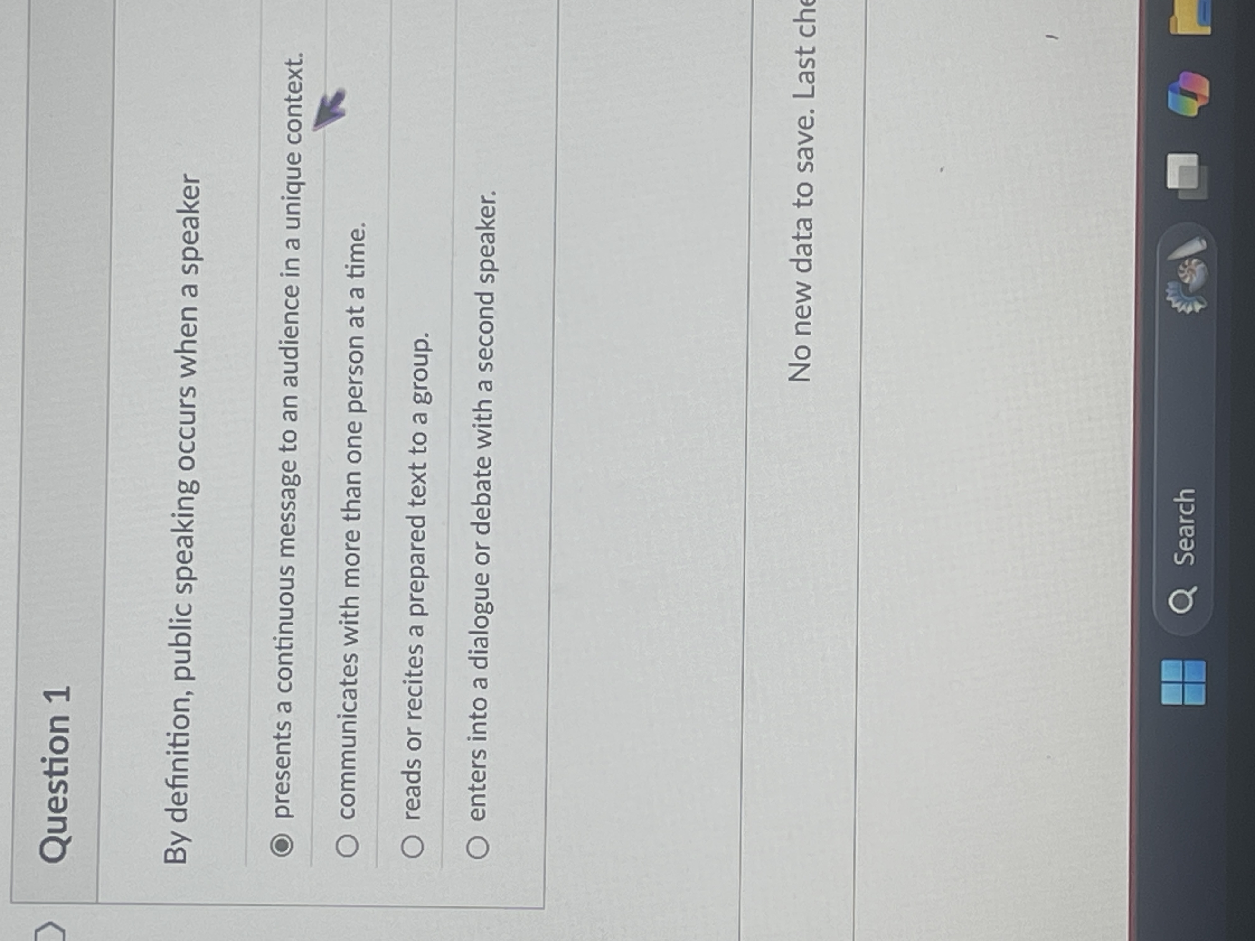 Solved Question 1By definition, public speaking occurs when | Chegg.com