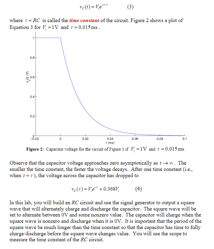 Solved 1. Objectives • Build a first order RC circuit. • | Chegg.com
