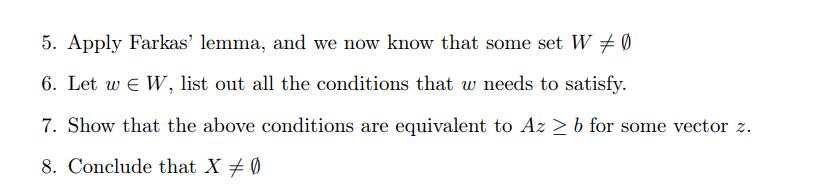 Problem 4: Use the Farkas' Lemma, prove the following | Chegg.com