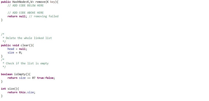 Solved Implement HashLinkedList, which is a simple version | Chegg.com