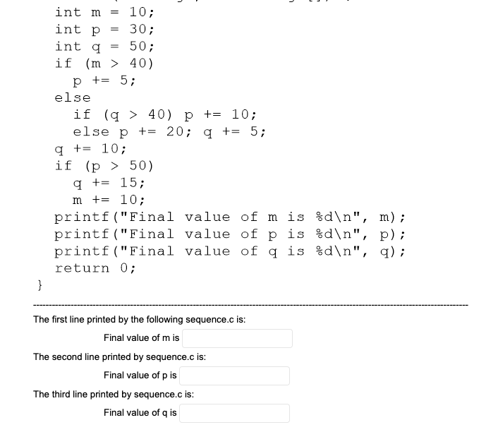 Solved Evaluate sequence or flow control in this program | Chegg.com