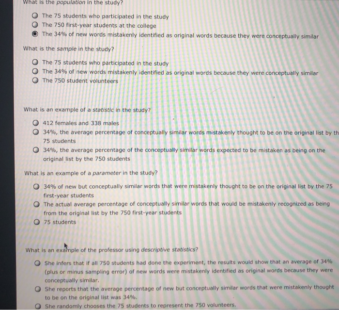 Solved 2. Identifying populations, samples, statistics, | Chegg.com