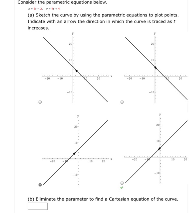 Solved Consider The Parametric Equations Below X St 2 Y 4t