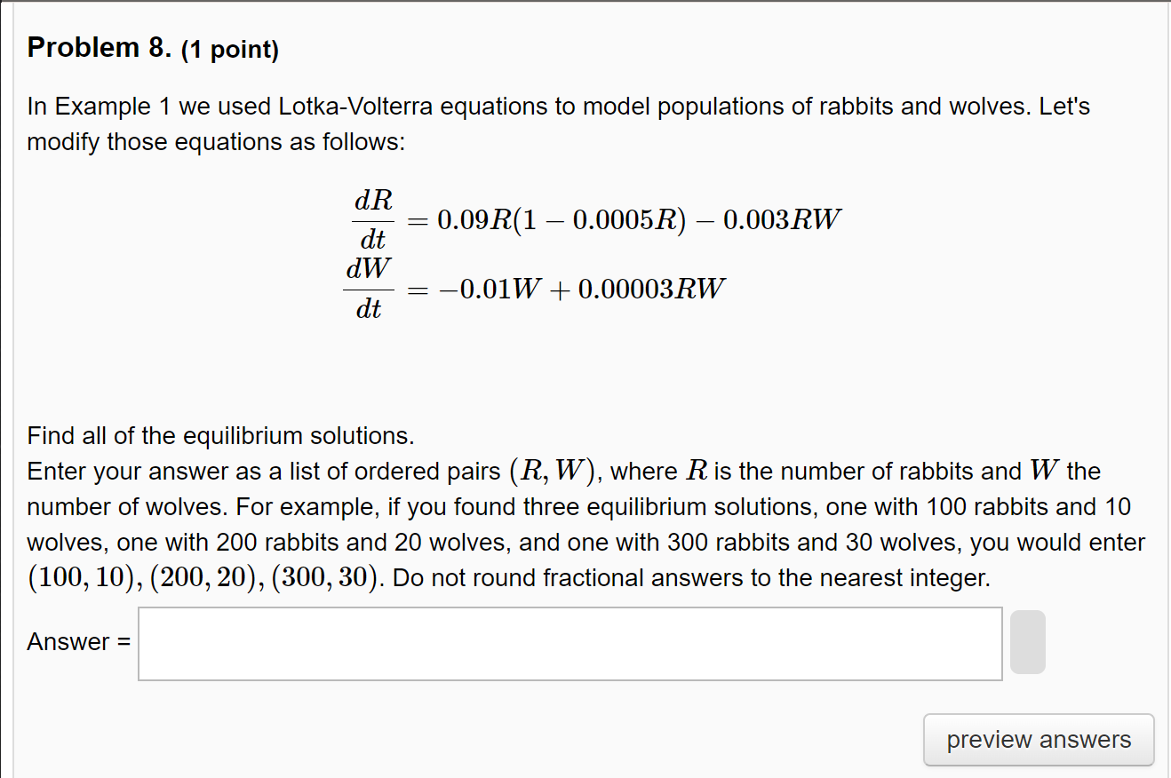 Solved In Example 1 we used Lotka-Volterra equations to | Chegg.com