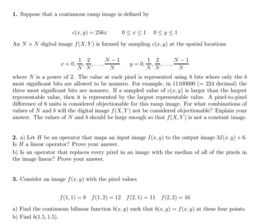 1. Suppose that a continuous ramp image is defined by | Chegg.com