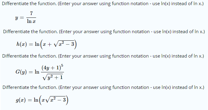 Solved Differentiate the function. (Enter your answer using | Chegg.com