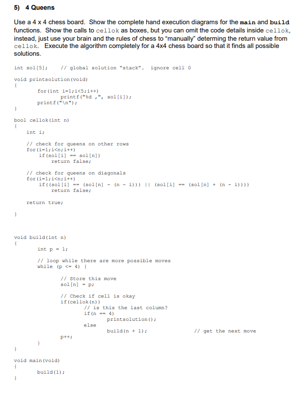 Solved For each of the following problems, draw execution | Chegg.com
