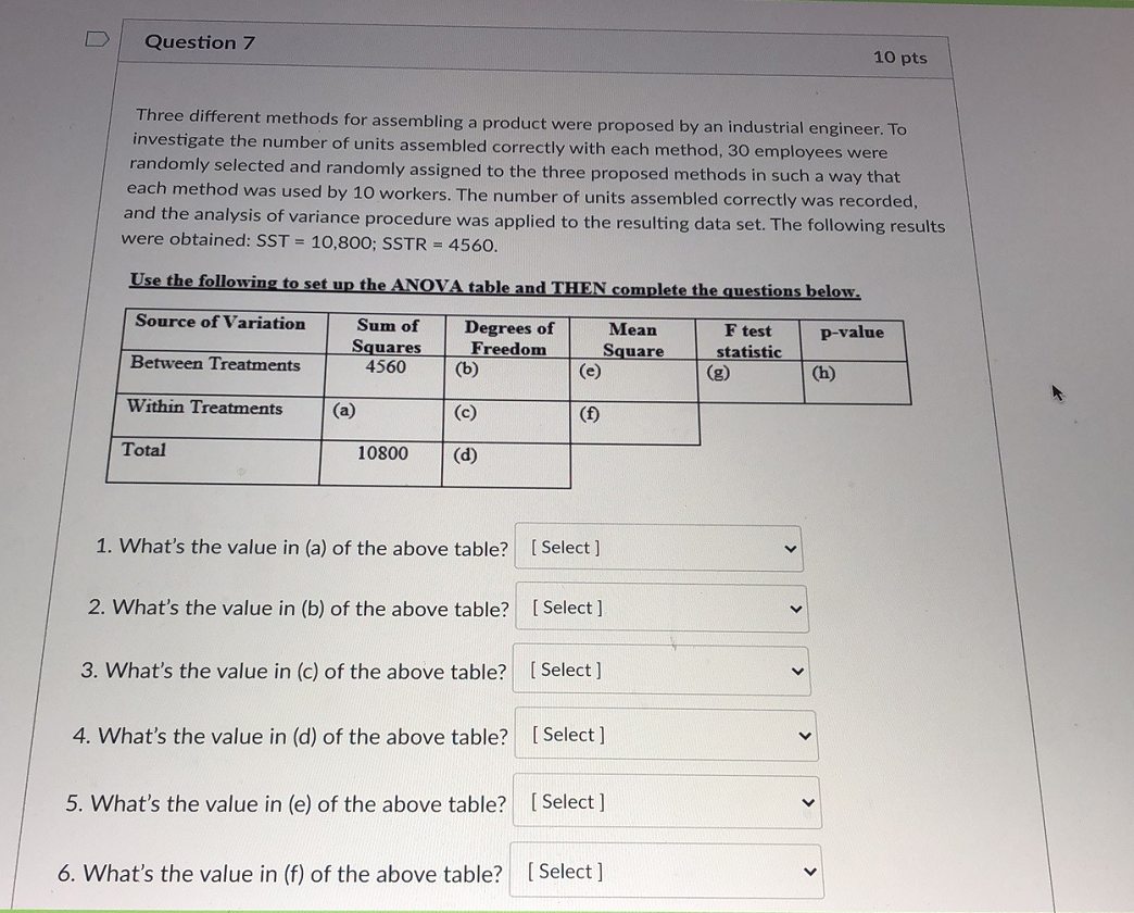 Solved Question 7 10 pts Three different methods for | Chegg.com Solved Question 7 10 pts Three different methods for | Chegg.com