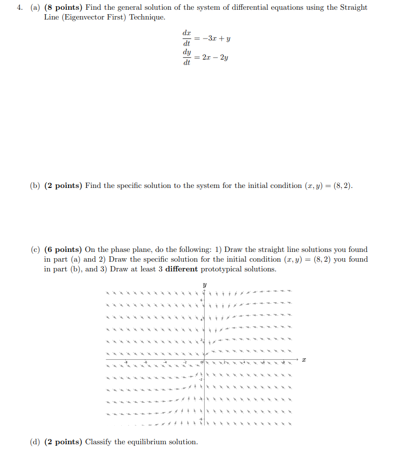 Solved 4. (a) (8 points) Find the general solution of the | Chegg.com
