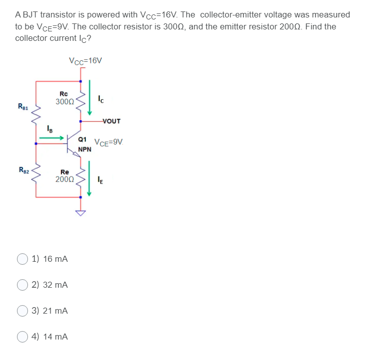 Solved Find the collector voltage vc for the circuit shown | Chegg.com