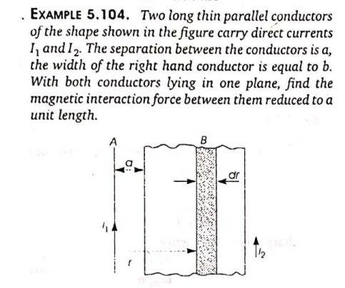 Solved EXAMPLE 5.104. Two long thin parallel conductors of | Chegg.com