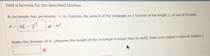 Solved Find a formula for the described function. A | Chegg.com