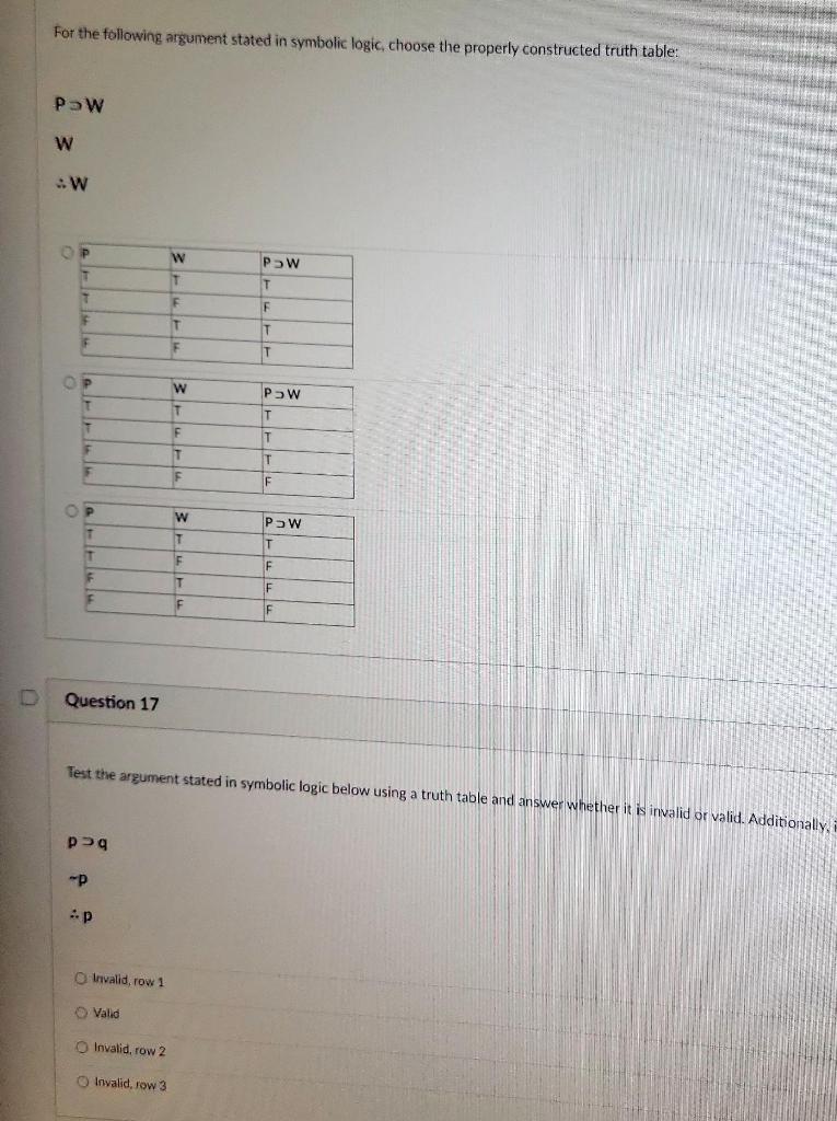 Solved For the following argument stated in symbolic logic, | Chegg.com