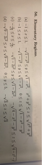 Solved 56. Elementary Regions. Describe the given region as | Chegg.com