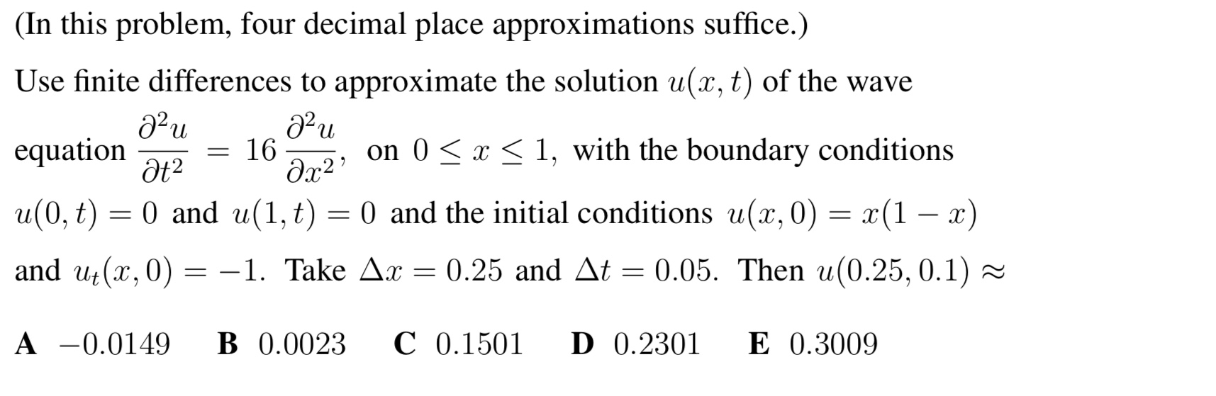 Solved (In this problem, four decimal place approximations | Chegg.com