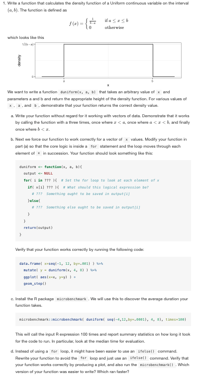 Solved 1. Write a function that calculates the density | Chegg.com