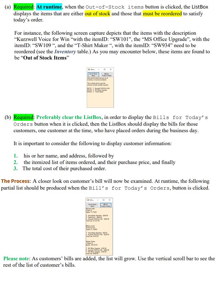 Solved Assignment: ( 30 points): (Orders and Inventory | Chegg.com